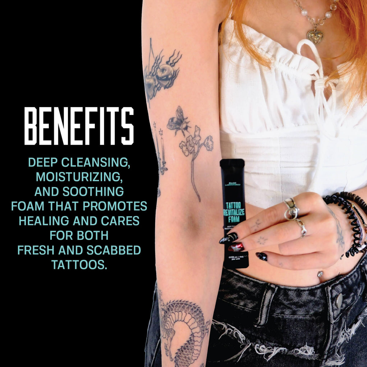 Tattoo Revitalize Foam – Gel-to-Gel Foam Antibacterial Tattoo Aftercare ...